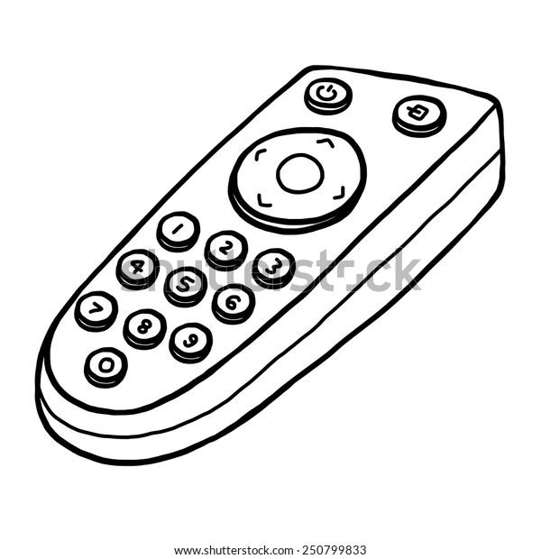 Stock vektor „Remote Cartoon Vector Illustration Black White“ (bez ...