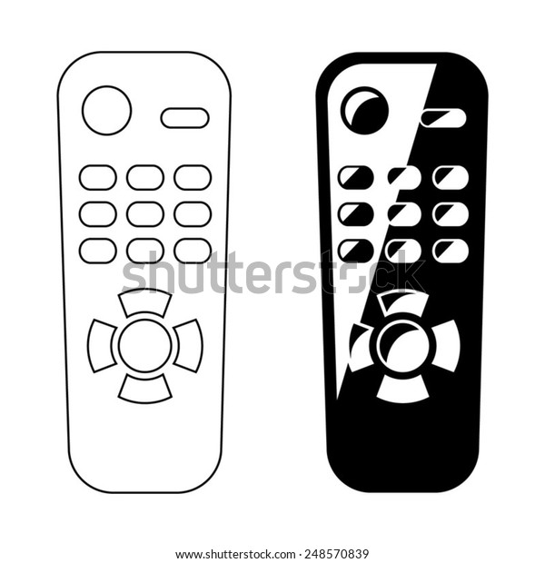 Remote Control Outline Silhouette: vector de stock (libre de regalías ...