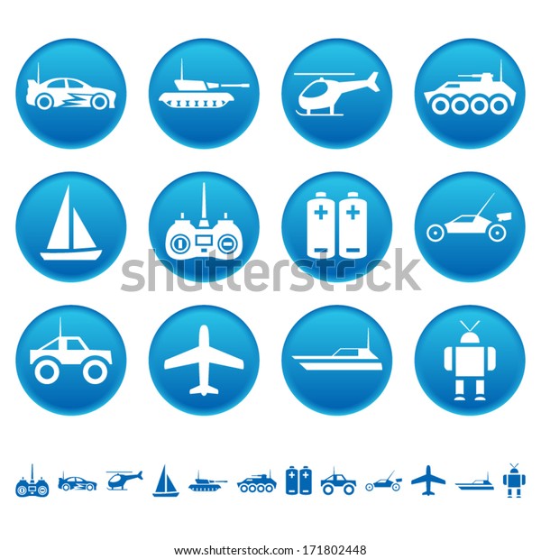 Remote Control Toys Icons Stock Vector (Royalty Free) 171802448 ...