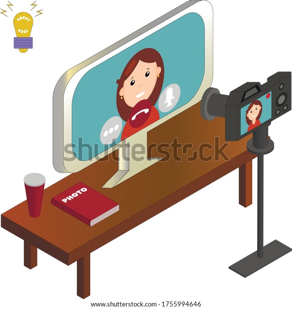 Remote Work Photographer Possible Any Conditions Stock Vector (Royalty ...