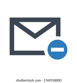 Remove Email Icon On White Background Stock Vector (Royalty Free ...