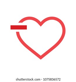 Remove Lover Symbol Flat Vector Icon Stock Vector (Royalty Free ...