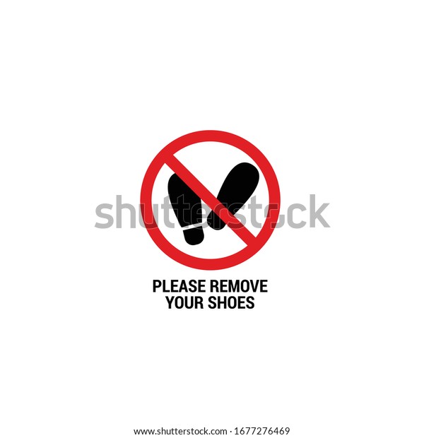 Remove Your Shoes Signvector Illustration Stock Vector (Royalty Free ...