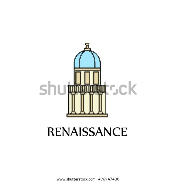 Renaissance Building Minimalistic Icon Stock Vector (Royalty Free ...