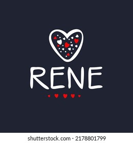 Rene Calligraphy Name Vector Illustration Stock Vector (Royalty Free ...