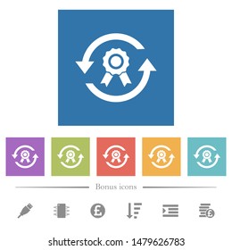Renew Certificate Flat White Icons Square Stock Vector (Royalty Free ...
