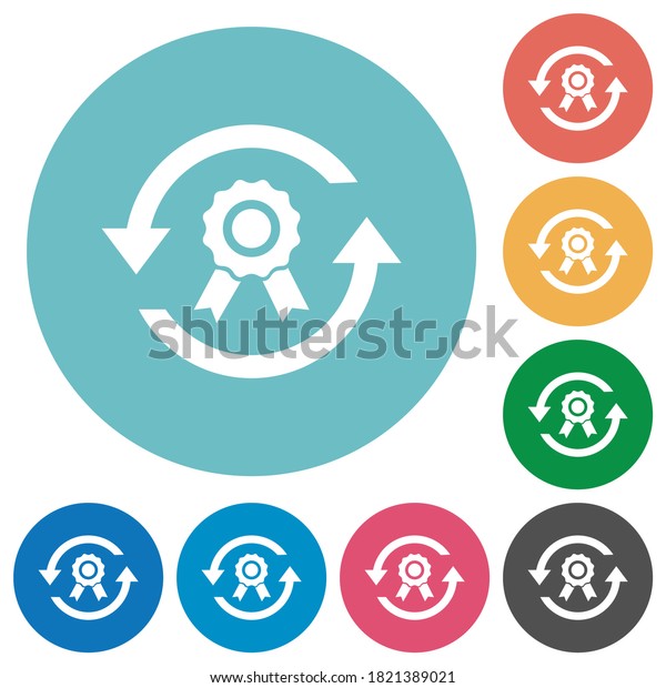 Renew Certificate Flat White Icons On Stock Vector (Royalty Free ...