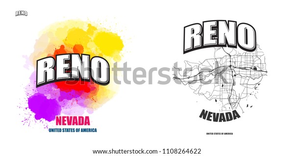 Reno Nevada Logo Design Two One: vector de stock (libre de regalías ...