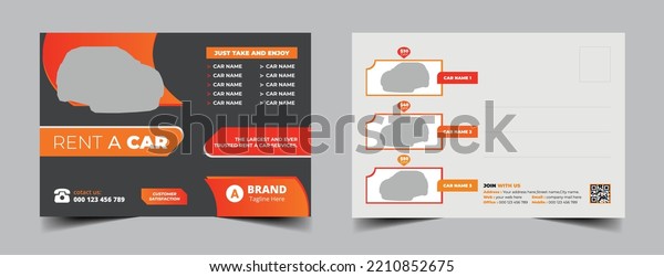Rent Car Postcard Template Design Stock Vector (Royalty Free ...
