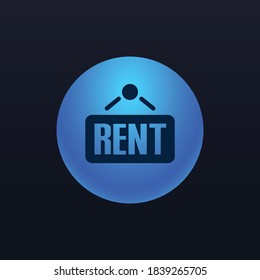 Rent Sign App Icon Button Stock Vector (Royalty Free) 1839265705 ...