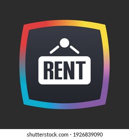 Rent Sign App Icon Button Stock Vector (Royalty Free) 1926839090 ...
