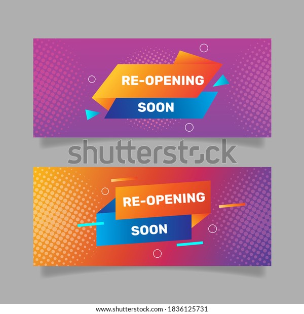 Reopening Soon Banner Template Vector Stock Vector (Royalty Free ...
