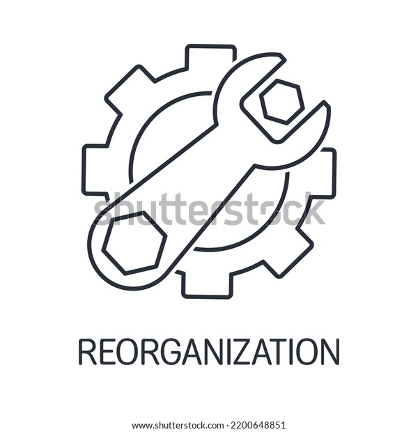 Reorganization Vector Linear Icon Isolated On Stock Vector (Royalty ...