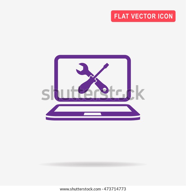 Repair Computer Icon Vector Concept Illustration Stock Vector (Royalty ...