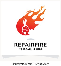 Repair Fire Logo Design Template Inspiration Stock Vector (Royalty Free ...