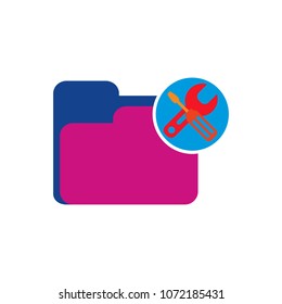Repair Folder Icon Design Stock Vector (Royalty Free) 1072185431