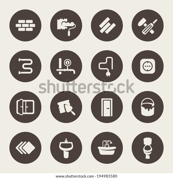 Repair Icon Set Stock Vector (Royalty Free) 194983580 | Shutterstock