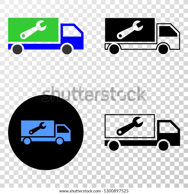 Repair Lorry Eps Vector Pictogram Contour Stock Vector (Royalty Free ...