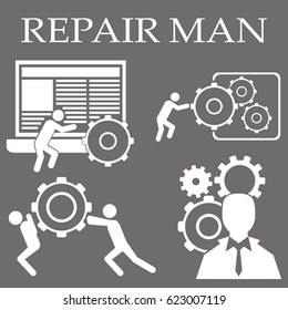 Repair Man Icon Stock Vector (Royalty Free) 623007119 | Shutterstock