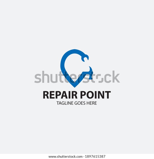 Repair Point Logo Design Template Vector Stock Vector (Royalty Free ...