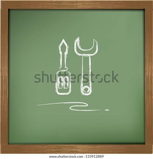 Repair Sign On Blackboard Backgroundvector Stock Vector (Royalty Free ...