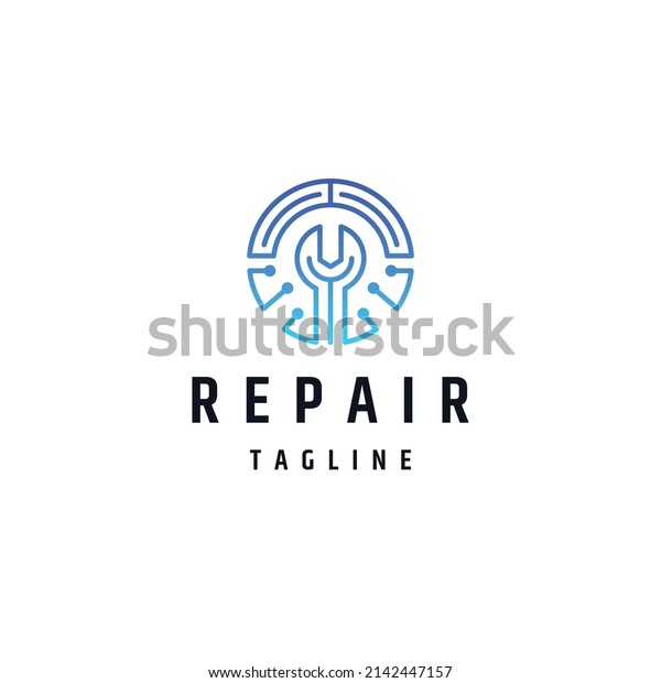 Repair Technology Logo Icon Design Template Stock Vector (Royalty Free ...