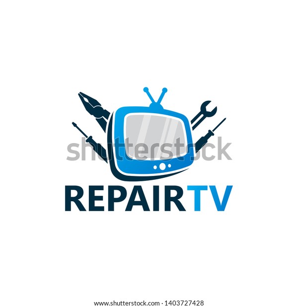 Repair Television Logo Template Design Vector Stock Vector (Royalty ...