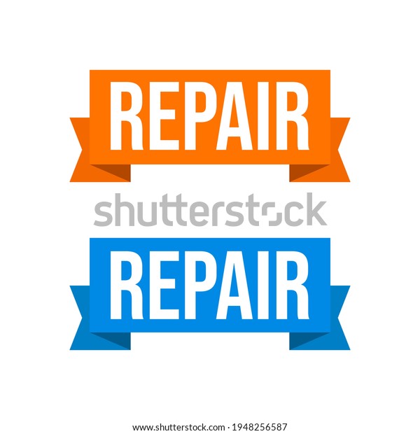 Repair Text Icon Label Design Vector Stock Vector (Royalty Free ...