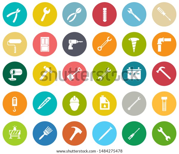 Repair Tools Icons Set Maintenance Sign Stock Vector (Royalty Free ...