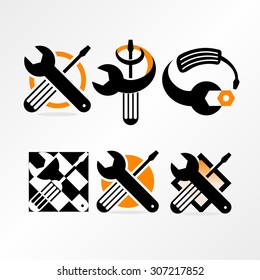 Repair Tools Vector Isolated Logos Set Stock Vector (Royalty Free ...