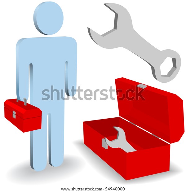 Repair Work Man Fix Person Tool Stock Vector (Royalty Free) 54940000 ...