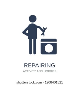 Reparando icono vectorial en fondo blanco.: vector de stock (libre de ...