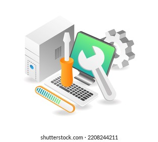 Repairing Maintenance Computer Applications Stock Vector (Royalty Free ...