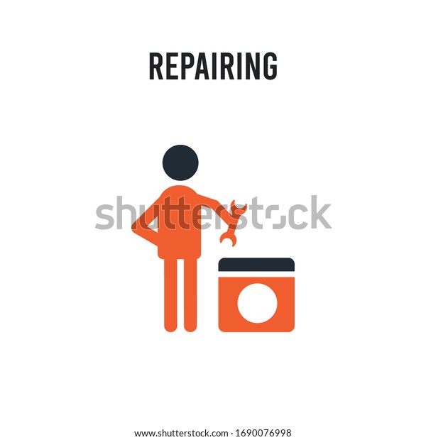 Reparando icono vectorial en fondo blanco.: vector de stock (libre de ...