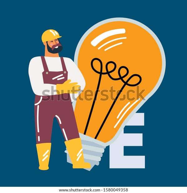 Repairman Fixes Problem Power Supply Male Stock Vector (Royalty Free ...