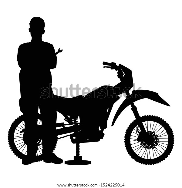 Repairman Motorcycle Silhouette Vector Stock Vector (Royalty Free ...