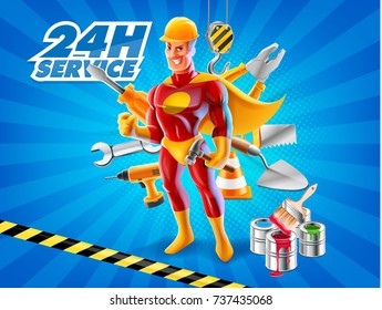 605 Super hero construction worker Images, Stock Photos & Vectors ...