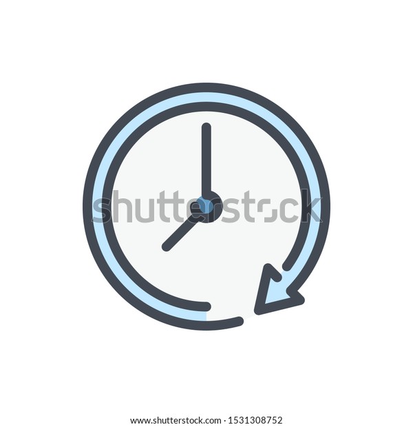 Repeat Time Color Line Icon Clock Stock Vector (Royalty Free ...