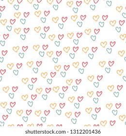 Repeated Hearts Drawn By Hand Cute Stock Vector (Royalty Free ...