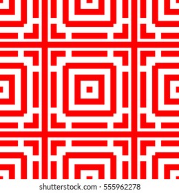 Red Repeated Stylized Squares On White Stock Vector (Royalty Free ...