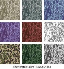 Repeating Digital Camo Pattern Colorful Square Stock Vector (Royalty ...