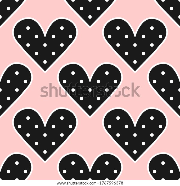 Repeating Heart Dots Cute Seamless Pattern Stock Vector (Royalty Free ...
