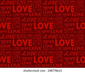 Repeating Word Love Different Fonts Seamless Stock Vector (Royalty Free ...