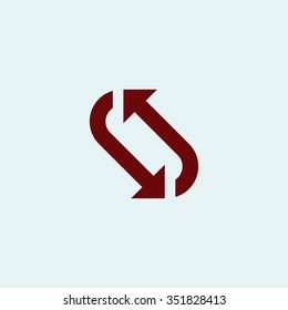 Repetition Arrow Red Vector Icon Simple Stock Vector (Royalty Free ...