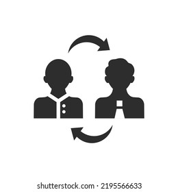 Replacing Person Icon Monochrome Black White Stock Vector (Royalty Free ...