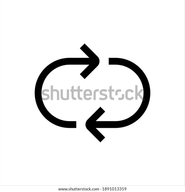 Replay Arrow Icon On White Background Stock Vector (Royalty Free ...