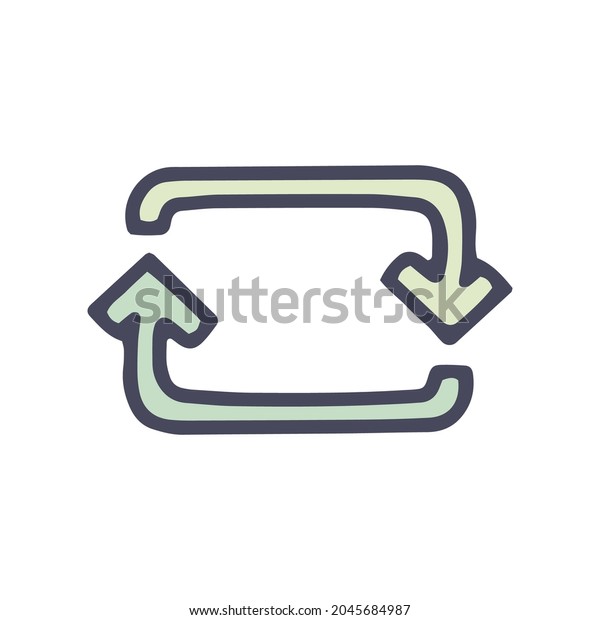 Replay Arrows Color Vector Doodle Simple Stock Vector (Royalty Free ...