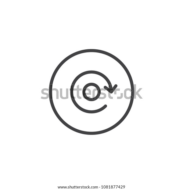 Replay Button Outline Icon Linear Style Stock Vector (Royalty Free ...