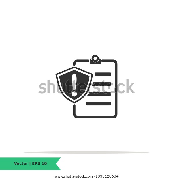 Report Shield Warning Icon Illustration Logo Stock Vector (Royalty Free ...