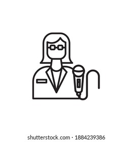 Reporter Icon Vector Outline Style Character Stock Vector (Royalty Free ...